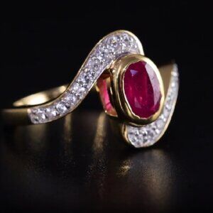 Jewelry | Niassa Ruby Ff And White Zircon Ring | Poshmark